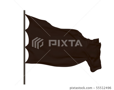 Blank black waving flag. Vector illustration. - Stock Illustration ...