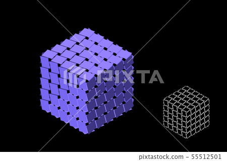 Abstract polygonal broken cube. 3d Vector - Stock Illustration ...
