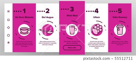 Tea Line Icon Set Vector. Restaurant Onboarding-插圖素材 [55512711] - PIXTA圖庫