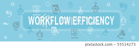Workflow Efficiency Icon Set and Web Header Banner-插圖素材 [55514273] - PIXTA圖庫