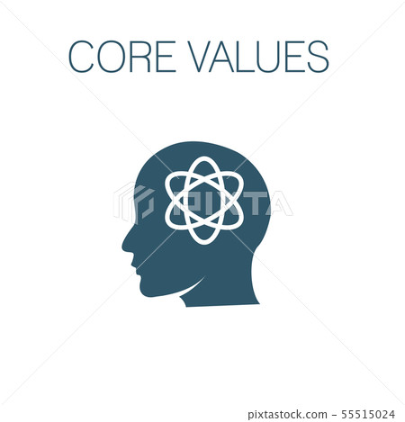 Core Values Solid Icon w person & collaborating / - Stock Illustration ...