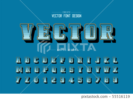 Line font and bold alphabet vector, Digital script - Stock Illustration ...