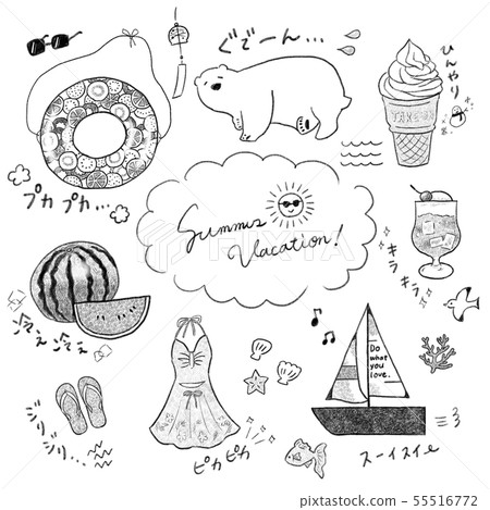 Summer handwriting set - Stock Illustration [55516772] - PIXTA