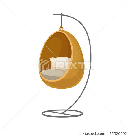 Chair-swing in the shape of an egg. Vector... - Stock Illustration ...