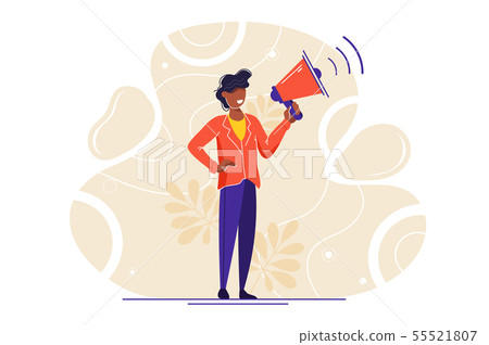 character manager with bullhorn - Stock Illustration [55521807] - PIXTA