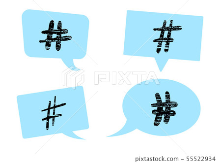 Set of hashtag signs. Vector illustration. - Stock Illustration ...