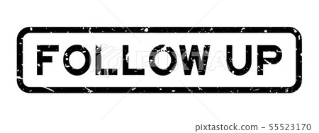 Grunge black follow up word square rubber stamp - Stock Illustration ...