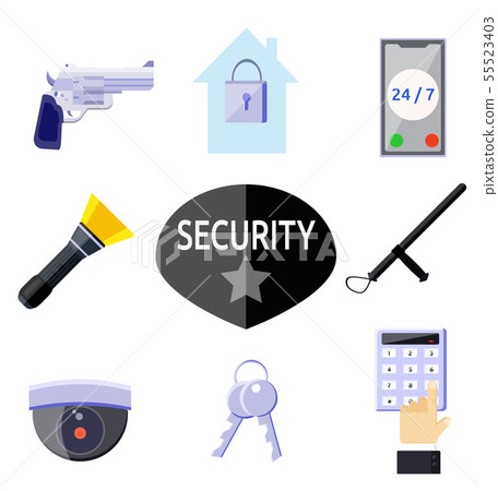 Security work icons -插圖素材 [55523403] - PIXTA圖庫