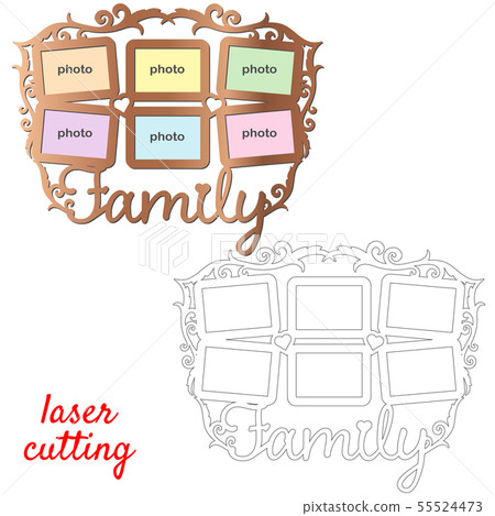 Frame for photos with inscription 'Family' for - Stock Illustration ...