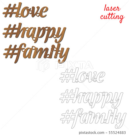 Love, happy, family. Sign for home or office. - Stock Illustration ...
