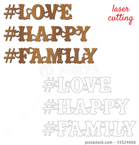 Love, happy, family. Sign for home or office. - Stock Illustration ...