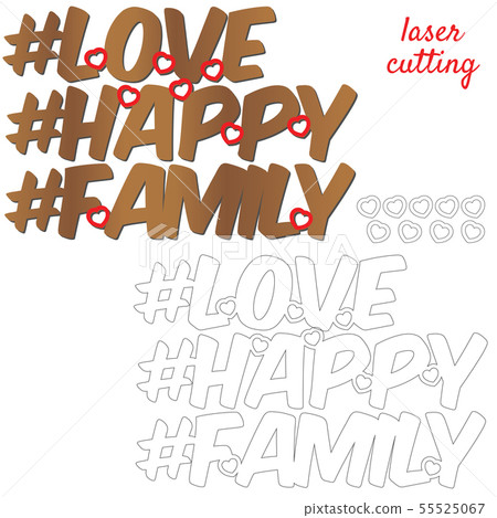 Love, happy, family. Sign for home or office. - Stock Illustration ...