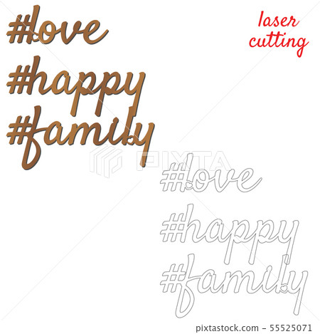 Love, happy, family. Sign for home or office. - Stock Illustration ...