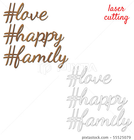 Love, happy, family. Sign for home or office. - Stock Illustration ...