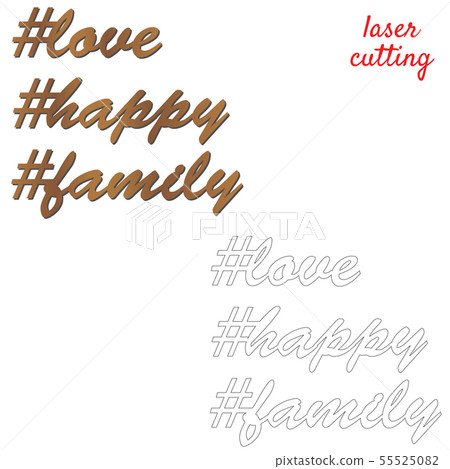Love, happy, family. Sign for home or office. - Stock Illustration ...