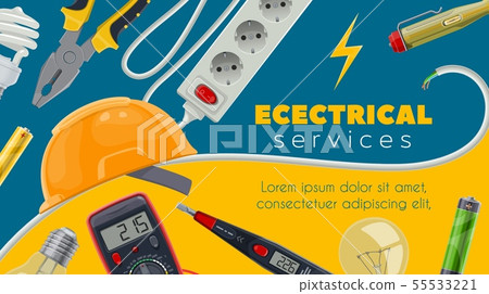 Electric power, energy cable, tester, light bulbs - Stock Illustration ...