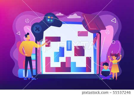 Educational game concept vector illustration - Stock Illustration ...