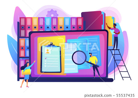 Records management concept vector illustration - Stock Illustration ...