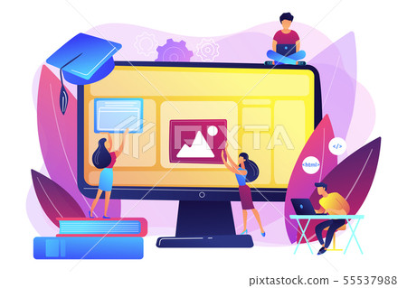 Web development courses concept vector... - Stock Illustration ...