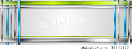 Abstract tech banner with silver and colorful - Stock Illustration ...