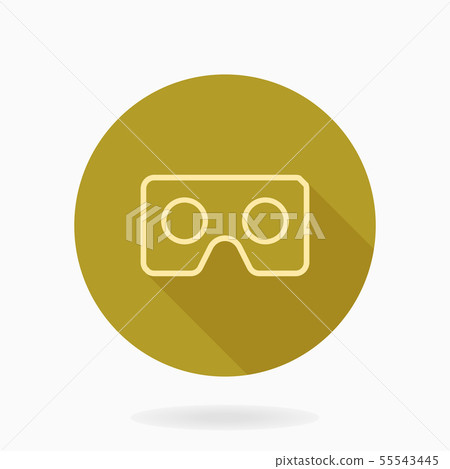 Fine Vector Flat Icon With Golden VR Logo - Stock Illustration ...