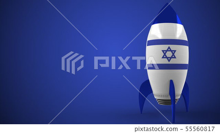 Rocket with flag of Israel. Israeli hitech or... - Stock Illustration ...