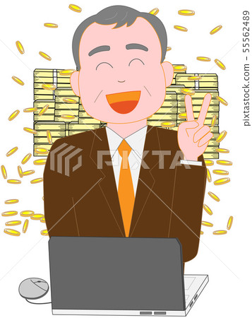 Successful businessman in net business - Stock Illustration [55562489 ...