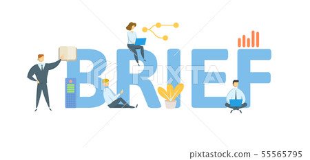 BRIEF. Concept with people, letters and icons.... - Stock Illustration ...