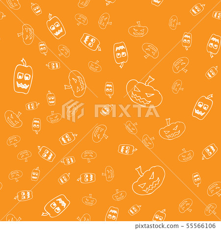 Sketch Halloween pumpkin seamless outline. - Stock Illustration ...