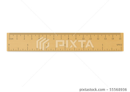 Engineer or architect wooden drafting ruler with - Stock Illustration ...