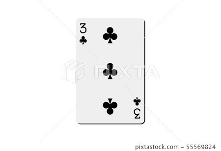 Playing card club 3 - Stock Illustration [55569824] - PIXTA