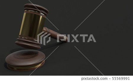 hammer wood 3d rendering for law concept. - Stock Illustration ...