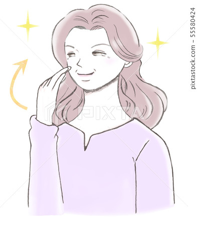 緊緻皮膚的衰老高級女人-插圖素材 [55580424] - PIXTA圖庫