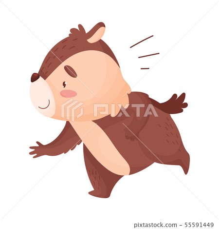 Cartoon chipmunk is running. Vector... - Stock Illustration [55591449 ...