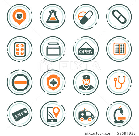 Drug store icons set - Stock Illustration [55597933] - PIXTA