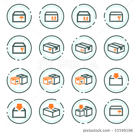 Simple icons set of box - Stock Illustration [55599106] - PIXTA