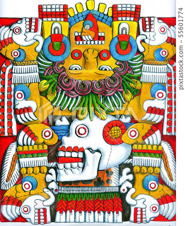 Aztec Earth Monster - Stock Illustration [55601774] - PIXTA