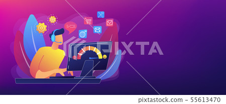 Customer care concept banner header - Stock Illustration [55613470] - PIXTA