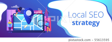 Local search optimization concept banner header. - Stock Illustration ...