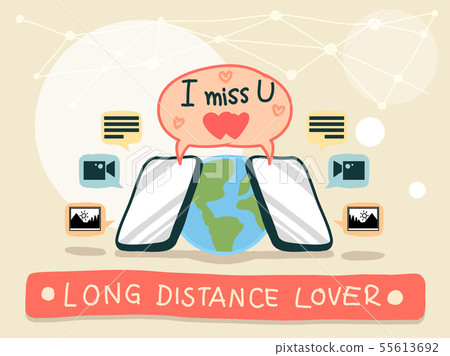 Long distance relationship - Stock Illustration [55613692] - PIXTA