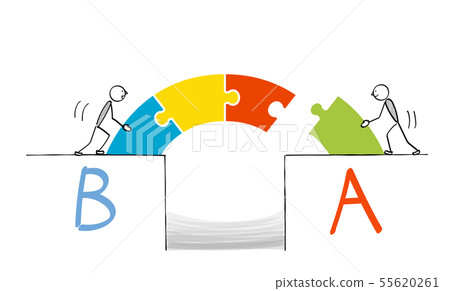 A person connecting a bridge with a puzzle - Stock Illustration ...