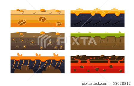Fantasy Platforms Set, Soil Layers for Mobile... - Stock Illustration ...