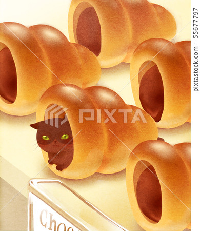 Chocolate corone and cat - Stock Illustration [55677797] - PIXTA
