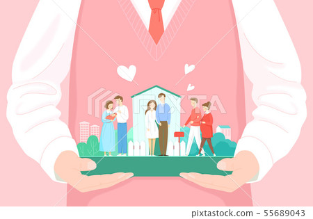 Safe and protecting people concept illustration... - Stock Illustration ...