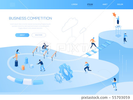 Business competition - modern isometric vector...-插圖素材 [55703059] - PIXTA圖庫