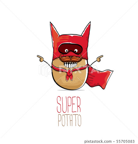 vector funny cartoon cute brown super hero... - Stock Illustration ...