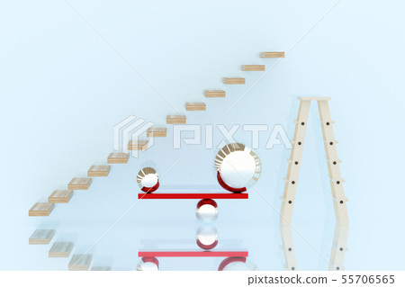 Stairs, ladders and balancing equipment - Stock Illustration [55706565 ...