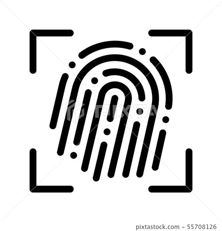 Fingerprint Dactylogram Scanner Vector Sign Icon - Stock Illustration ...