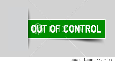 Square seal green sticker in word out of control - Stock Illustration ...