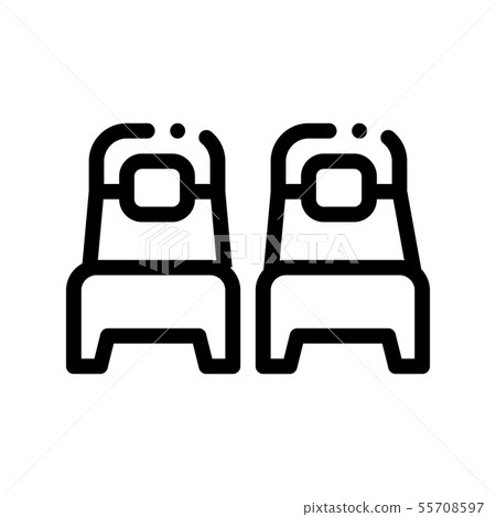 Two Single Place Beds Vector Sign Thin Line Icon - Stock Illustration ...